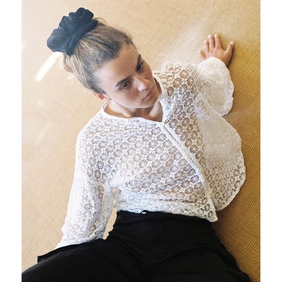 Emily Levine | Tops | Emily Levine Vittoria White Lace Blouse | Poshmark